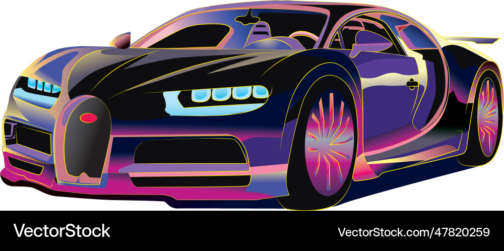 Colorful bugatti Royalty Free Vector Image - VectorStock