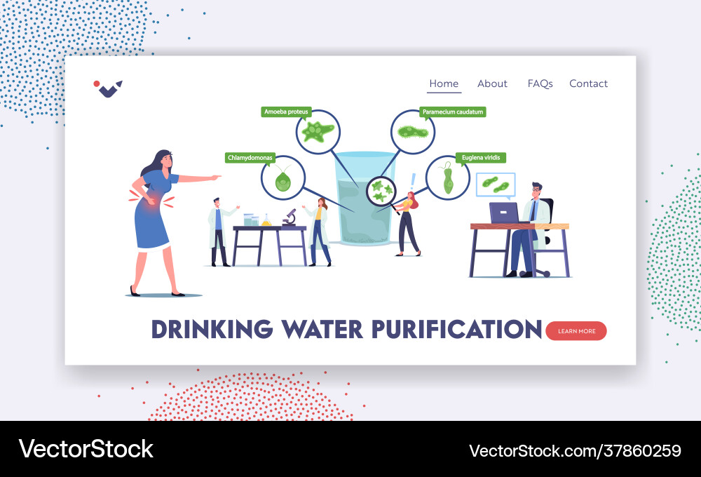 Drinking water purification landing page template Vector Image