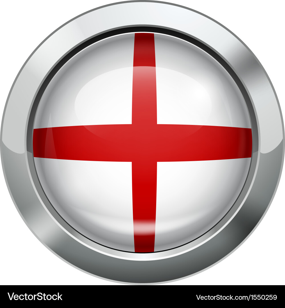 England flag metal button Royalty Free Vector Image