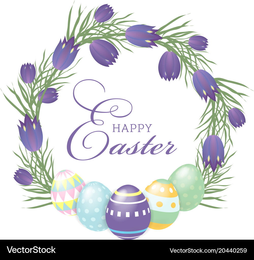 Happy easter background template with beautiful Vector Image