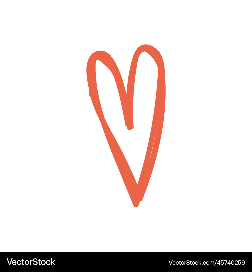 Heart sketch pencil drawing romantic pen Vector Image