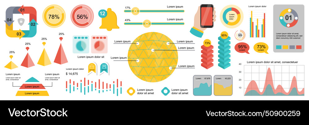 Mega set of infographic elements data Royalty Free Vector