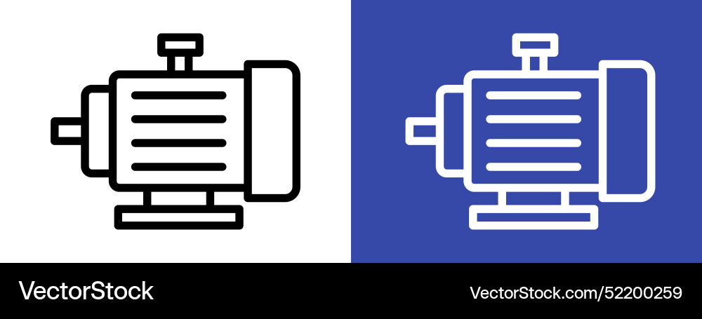 Motor icon logo sign set outline Royalty Free Vector Image