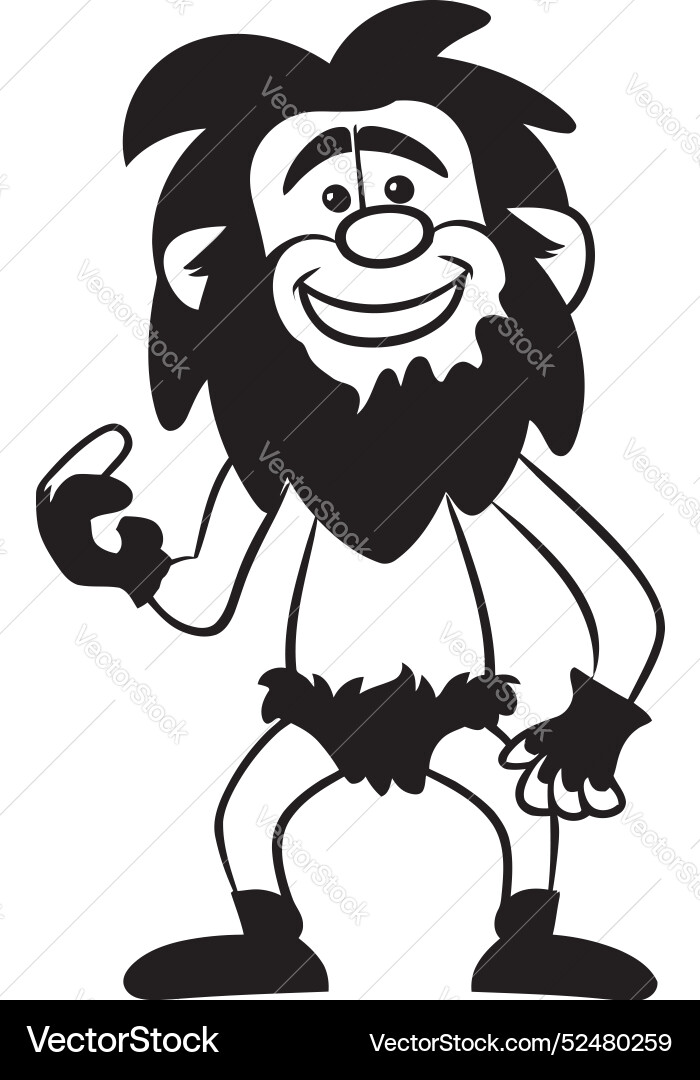 Paleo paul adventurous cartoon caveman emblem Vector Image