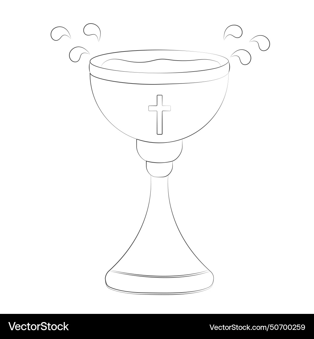 Silver font for baptism in doodle Royalty Free Vector Image
