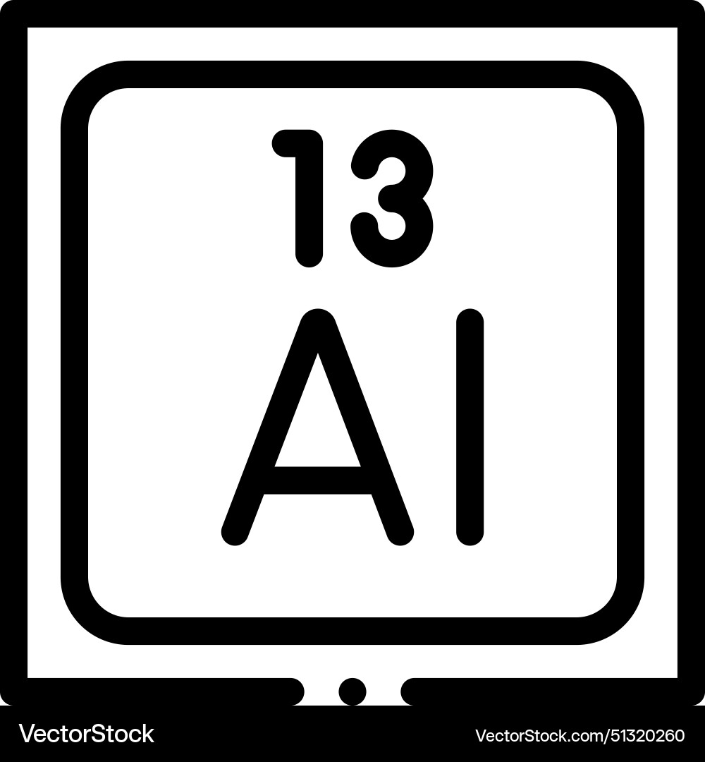 Aluminium icon thin linear style design isolated Vector Image