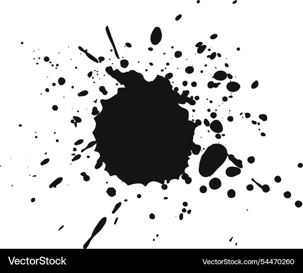 Black ink splattering on white background Vector Image
