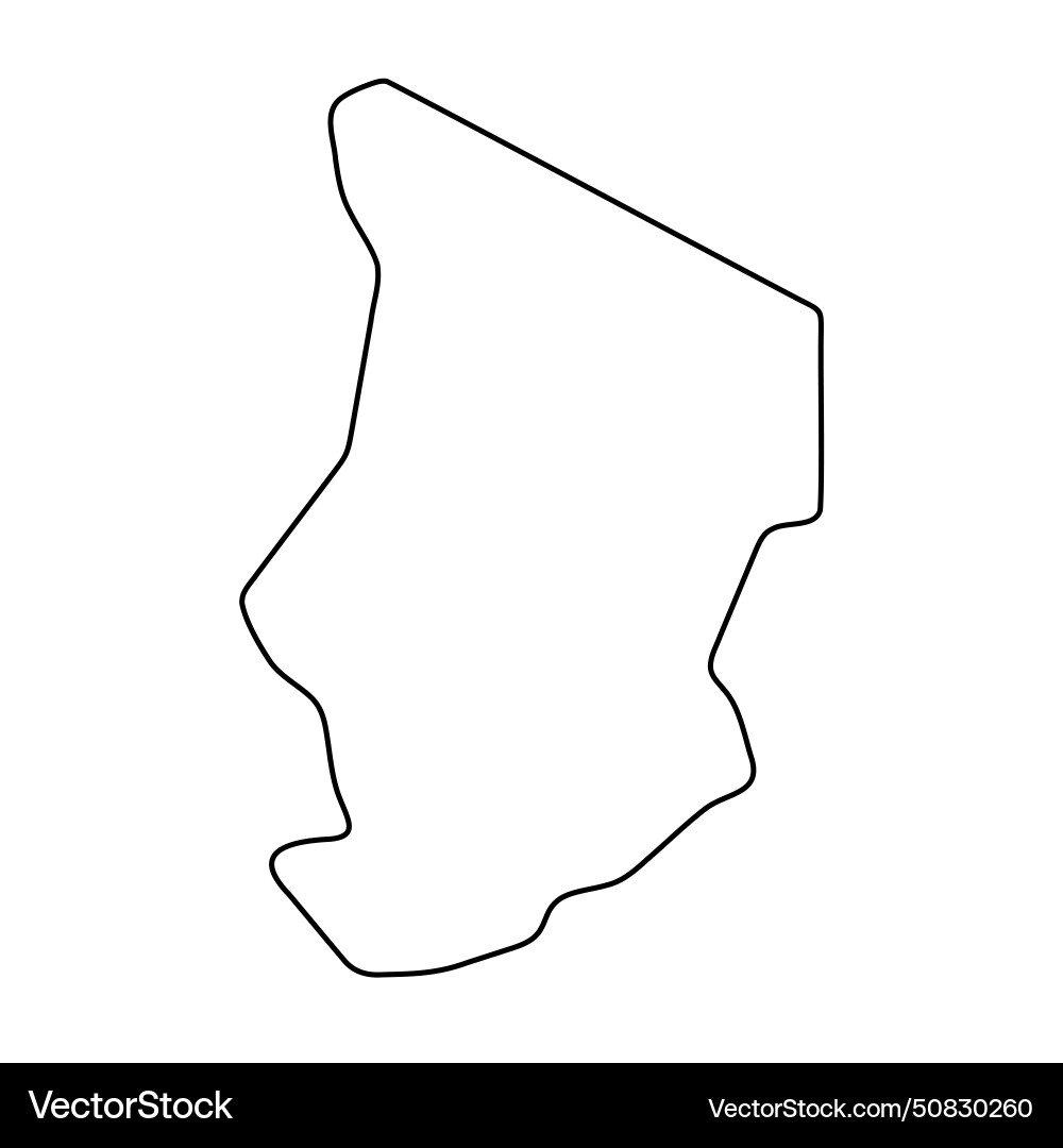 Chad simplified outline map Royalty Free Vector Image