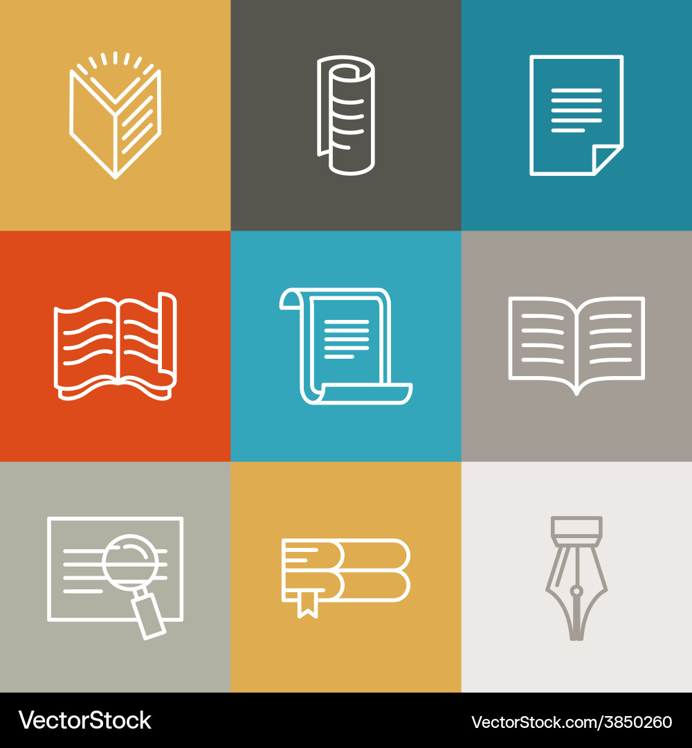 Document and paper signs icons Royalty Free Vector Image