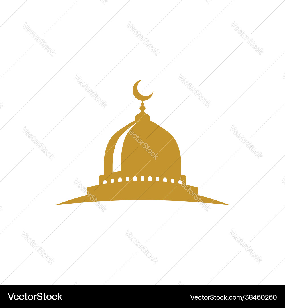 Dome mosque icon silhouette logo Royalty Free Vector Image
