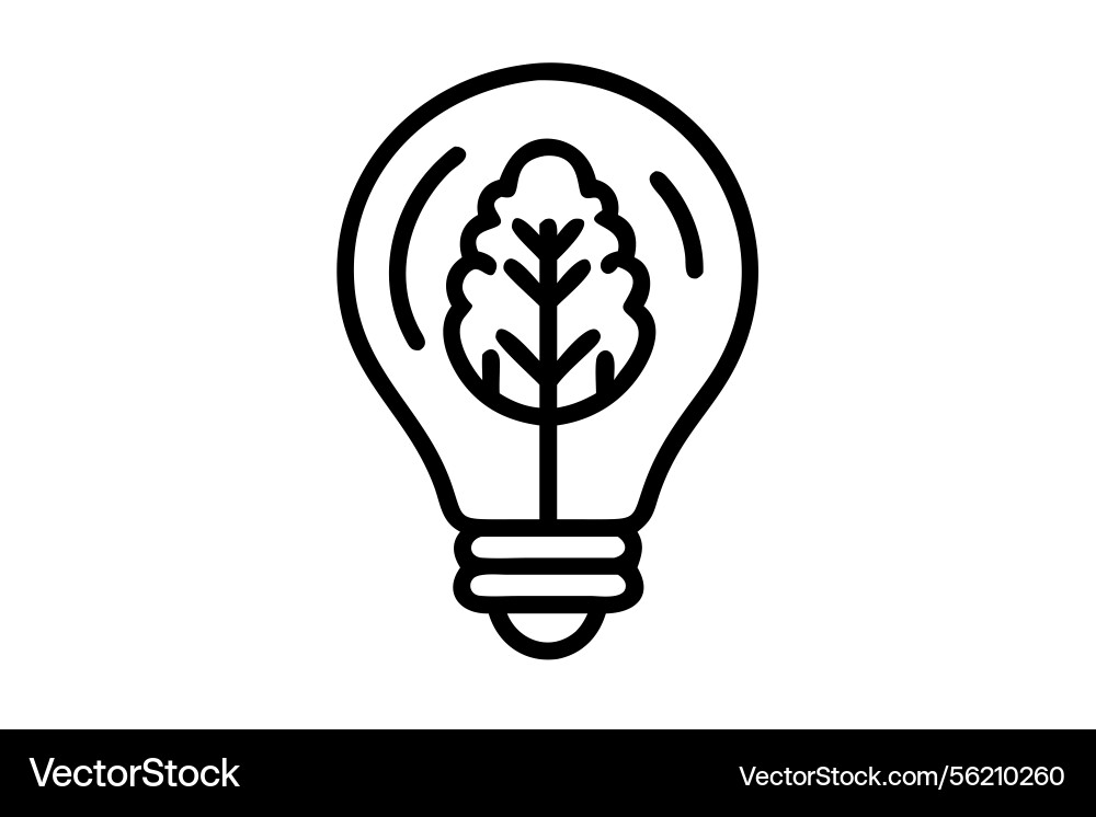 Earth day lightbulb with green tree inside Vector Image
