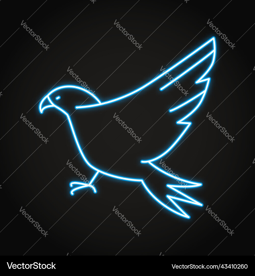 Hawk neon icon in line style Royalty Free Vector Image