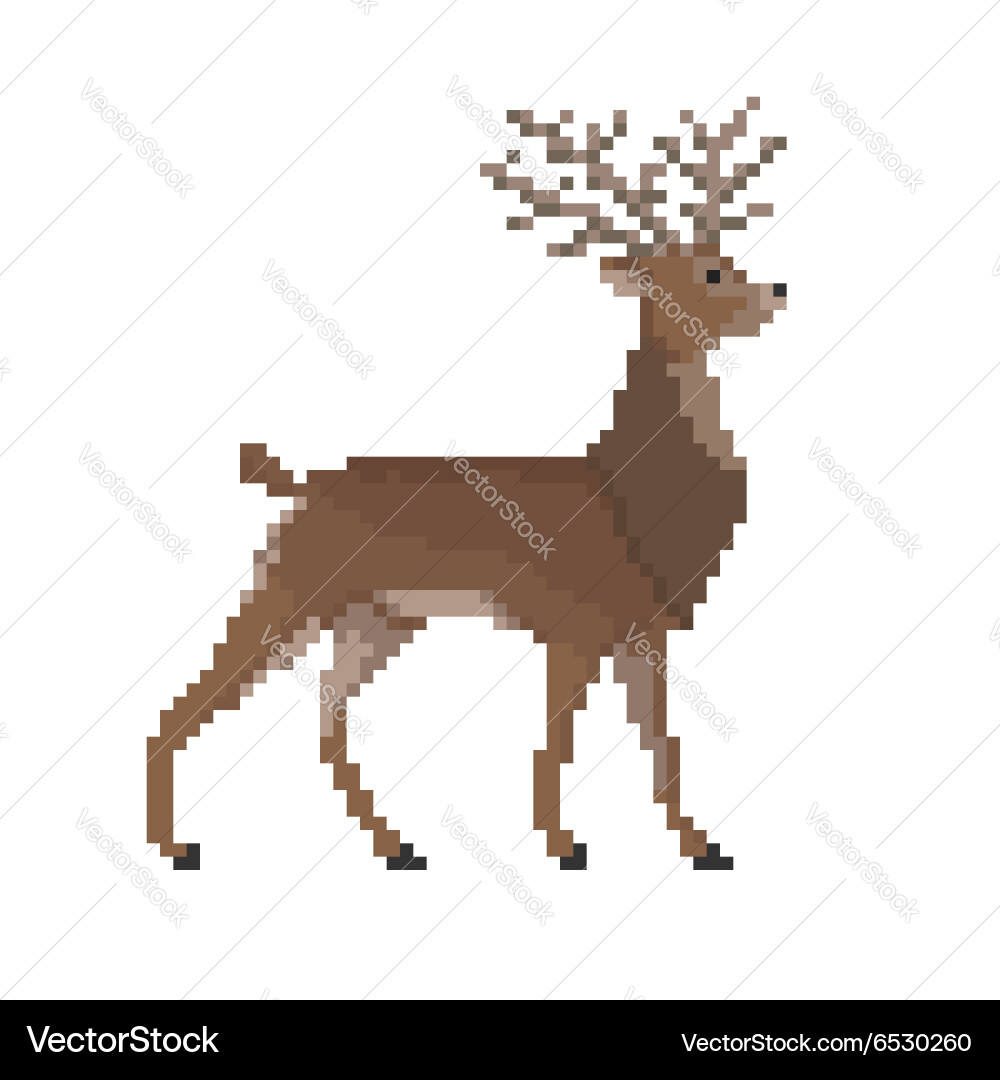 Pixel reindeer Royalty Free Vector Image - VectorStock