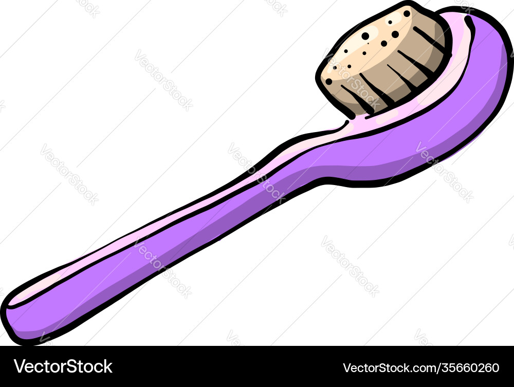 Purple toothbrush on white background Royalty Free Vector