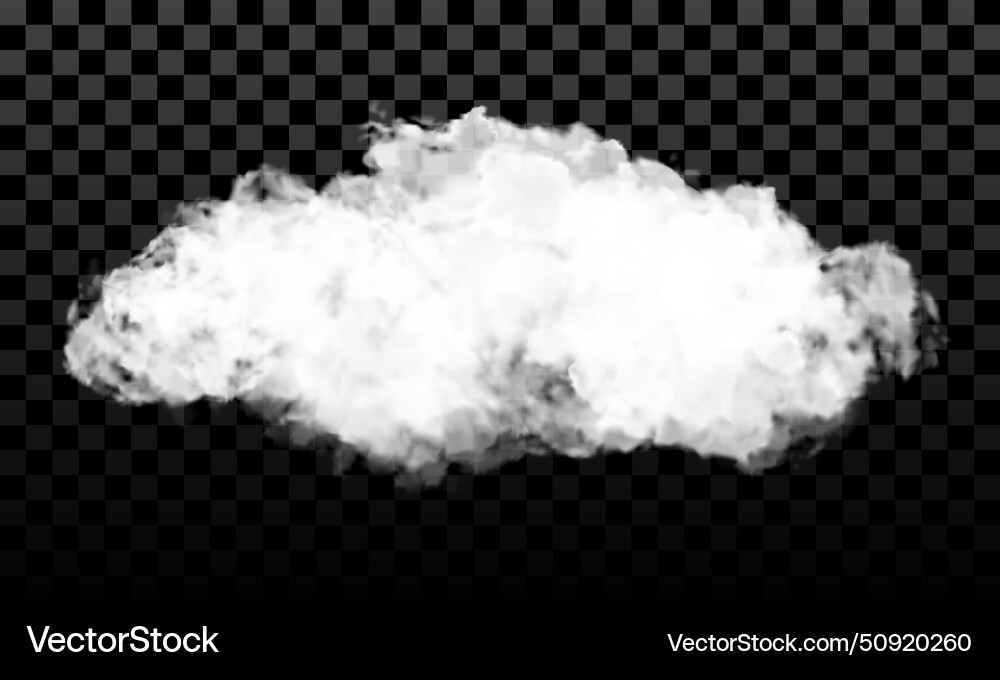 Realistic white clouds smoke on dark checkered Vector Image