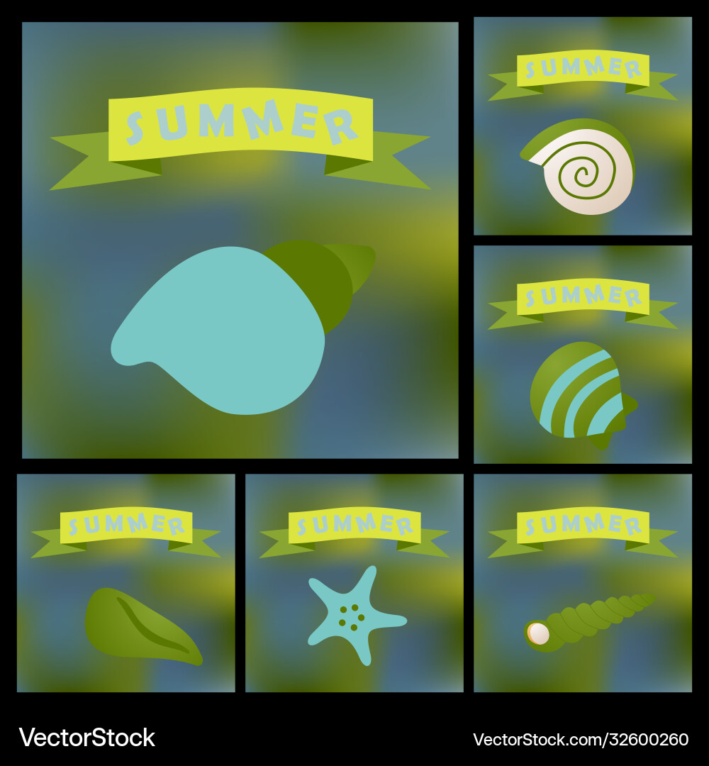 Sea shells and star Royalty Free Vector Image - VectorStock