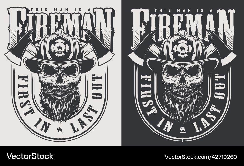 Vintage firefighter emblems – Royalty-Free Vector | VectorStock