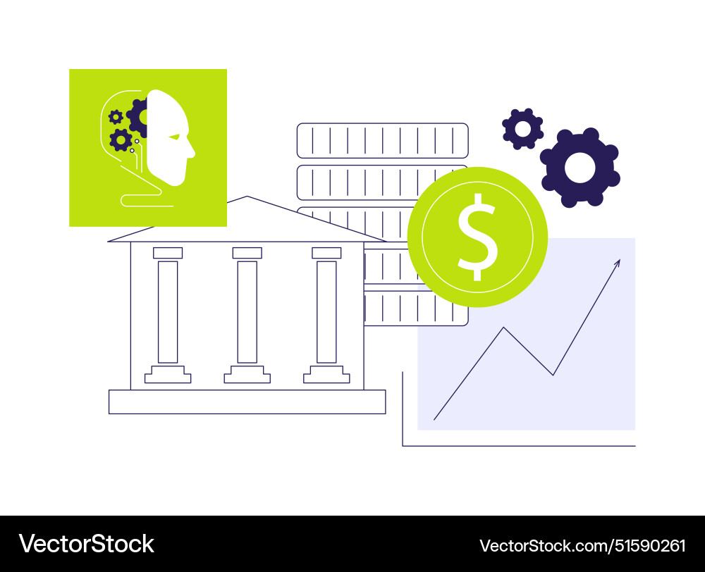 Ai-backed wealth management and advisory abstract Vector Image