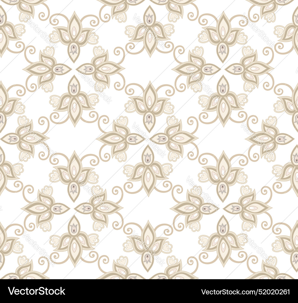 Arabesque floral seamless pattern flourish Vector Image