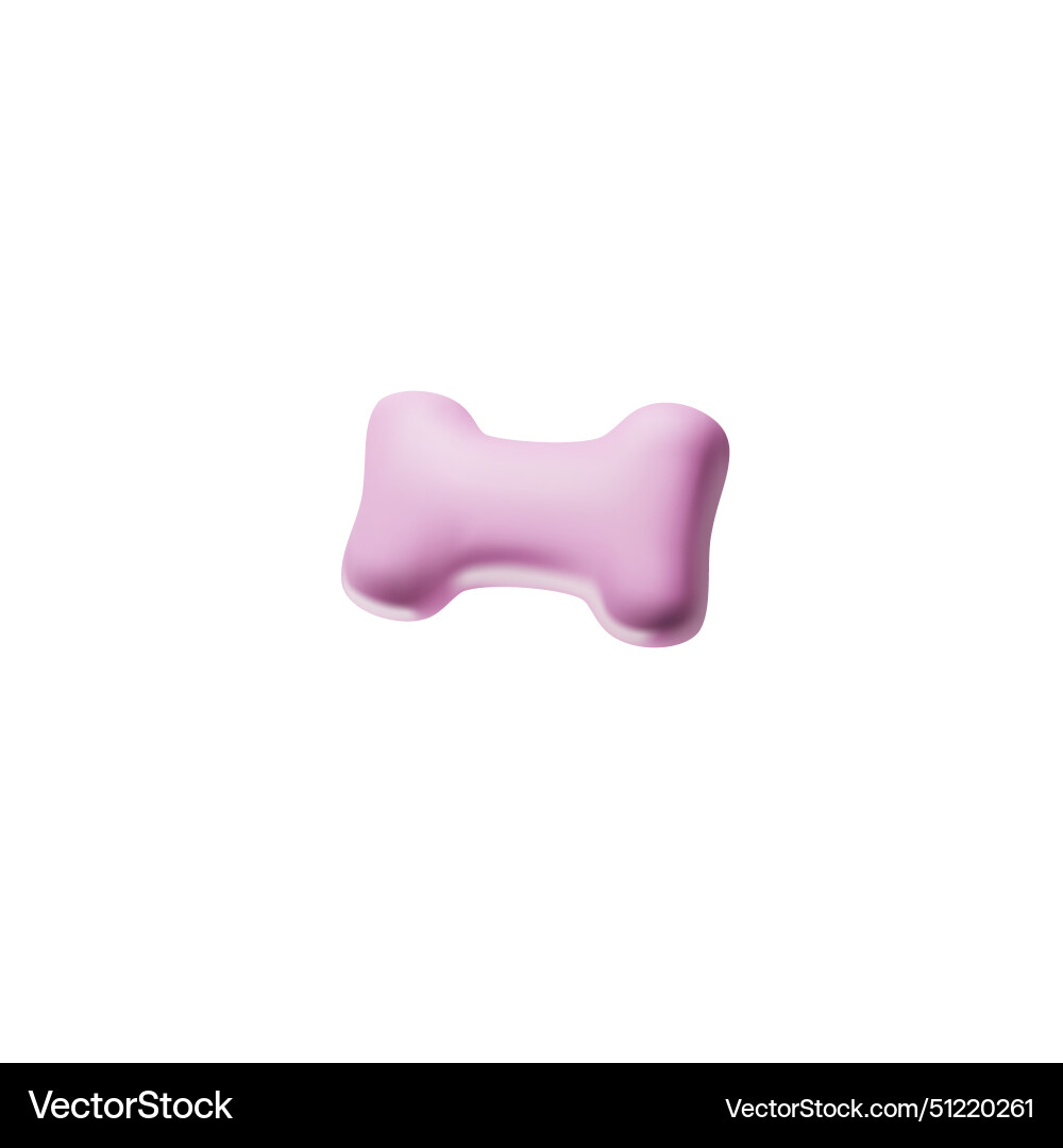Cartoon 3d pink dog bone accessory for pets Vector Image