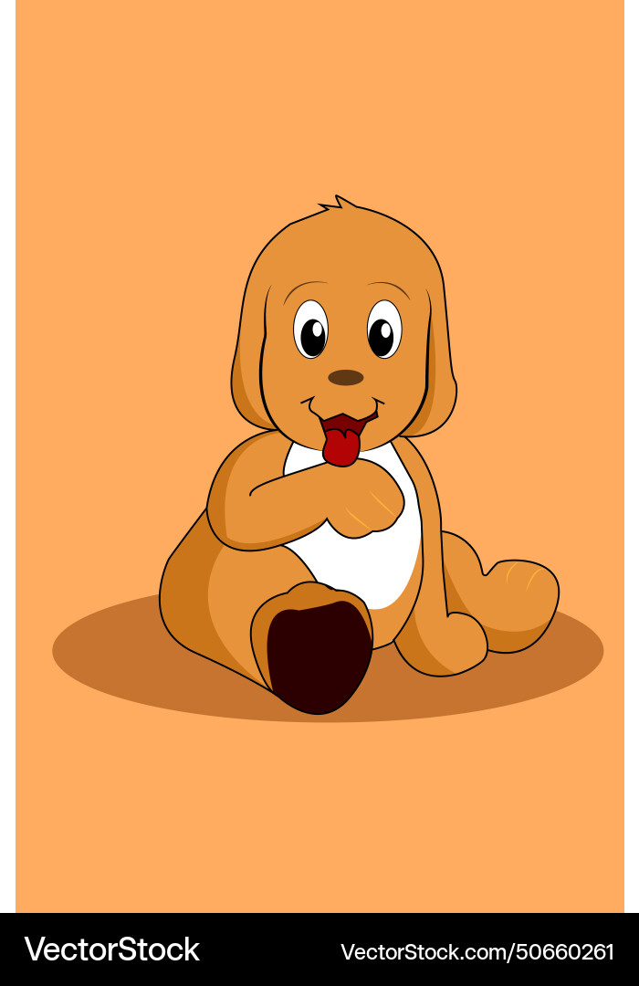 Cute dog sitting cartoon Royalty Free Vector Image