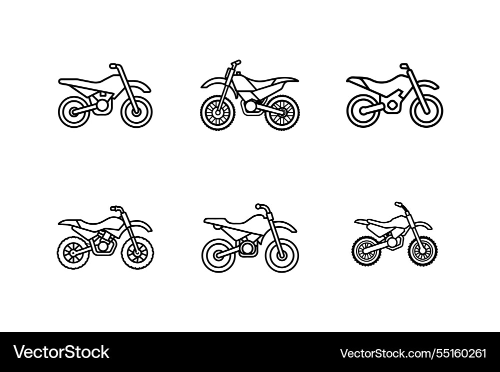 Dirt bike line art Royalty Free Vector Image - VectorStock