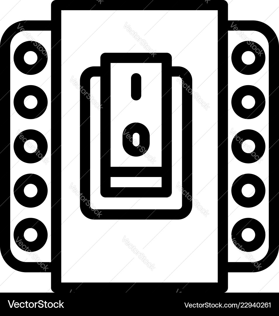 Electric switch icon outline style Royalty Free Vector Image