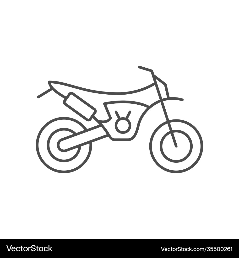 Enduro motorcycle line outline icon Royalty Free Vector