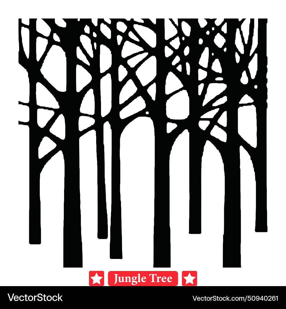 Exotic rainforest haven detailed jungle tree Vector Image