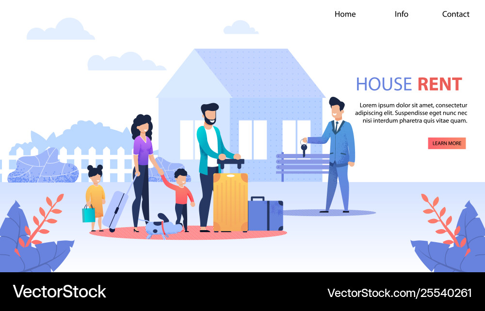 House rent service flat landing page template Vector Image