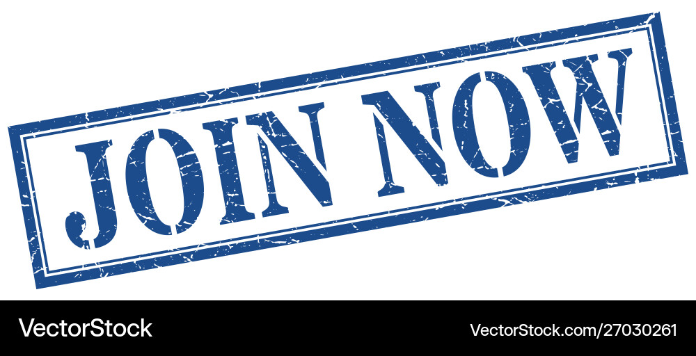 Join now stamp square grunge sign Royalty Free Vector Image