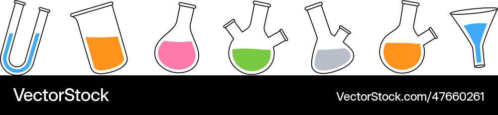 Laboratory glassware glass u tube Royalty Free Vector Image