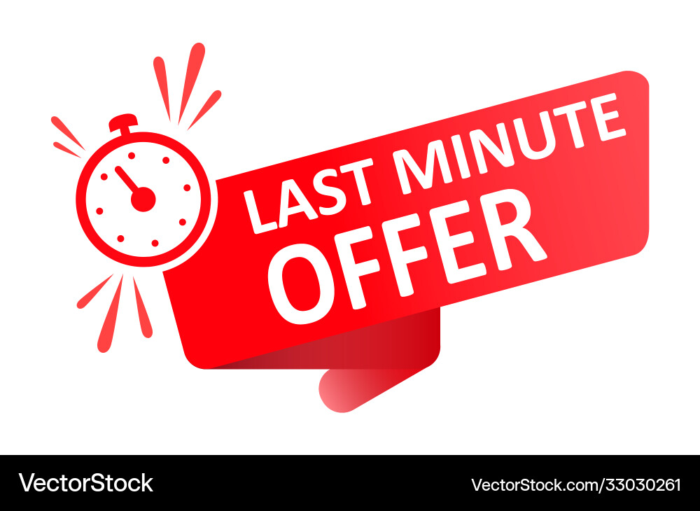 Last Minute Offer Timer Icon Royalty Free Vector Image
