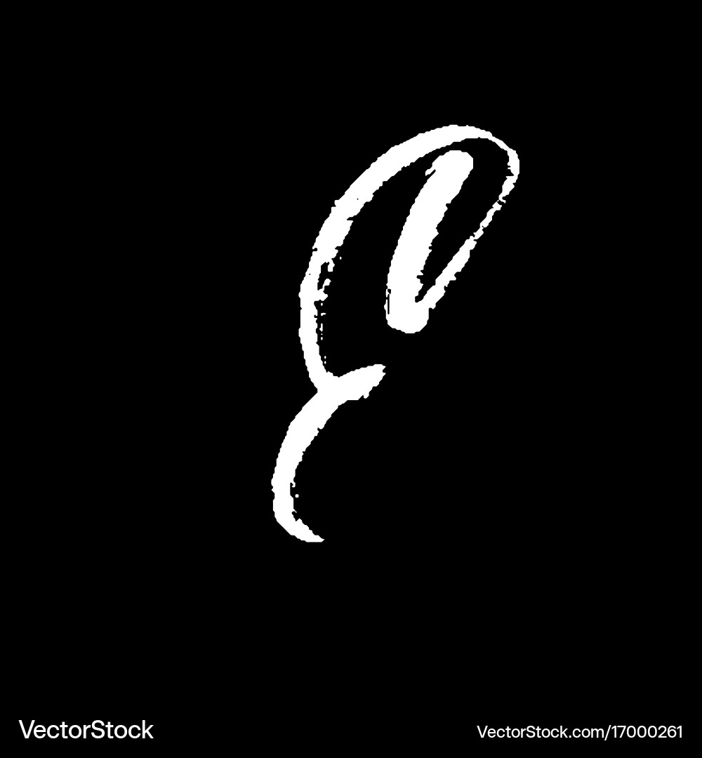 Letter e handwritten by dry brush rough strokes Vector Image