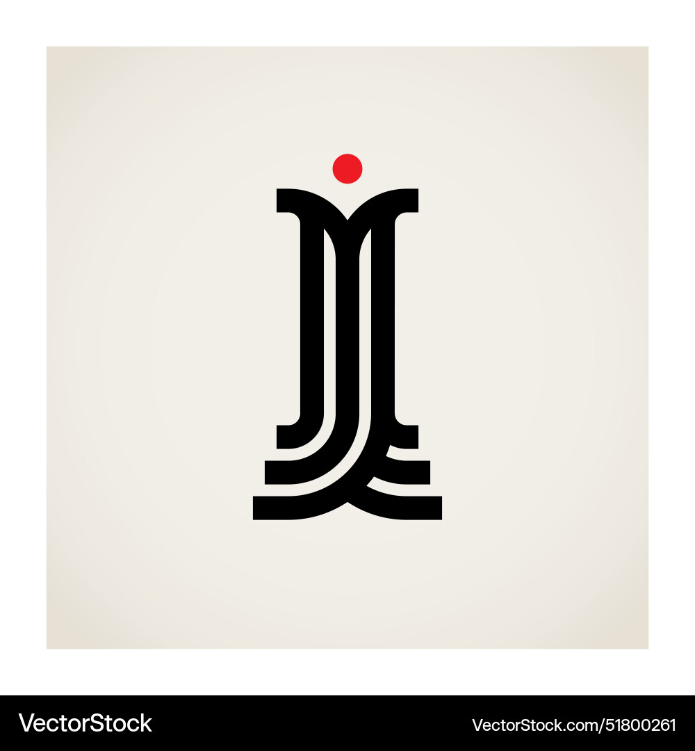 Letter m - logo with stylized waves logotype Vector Image