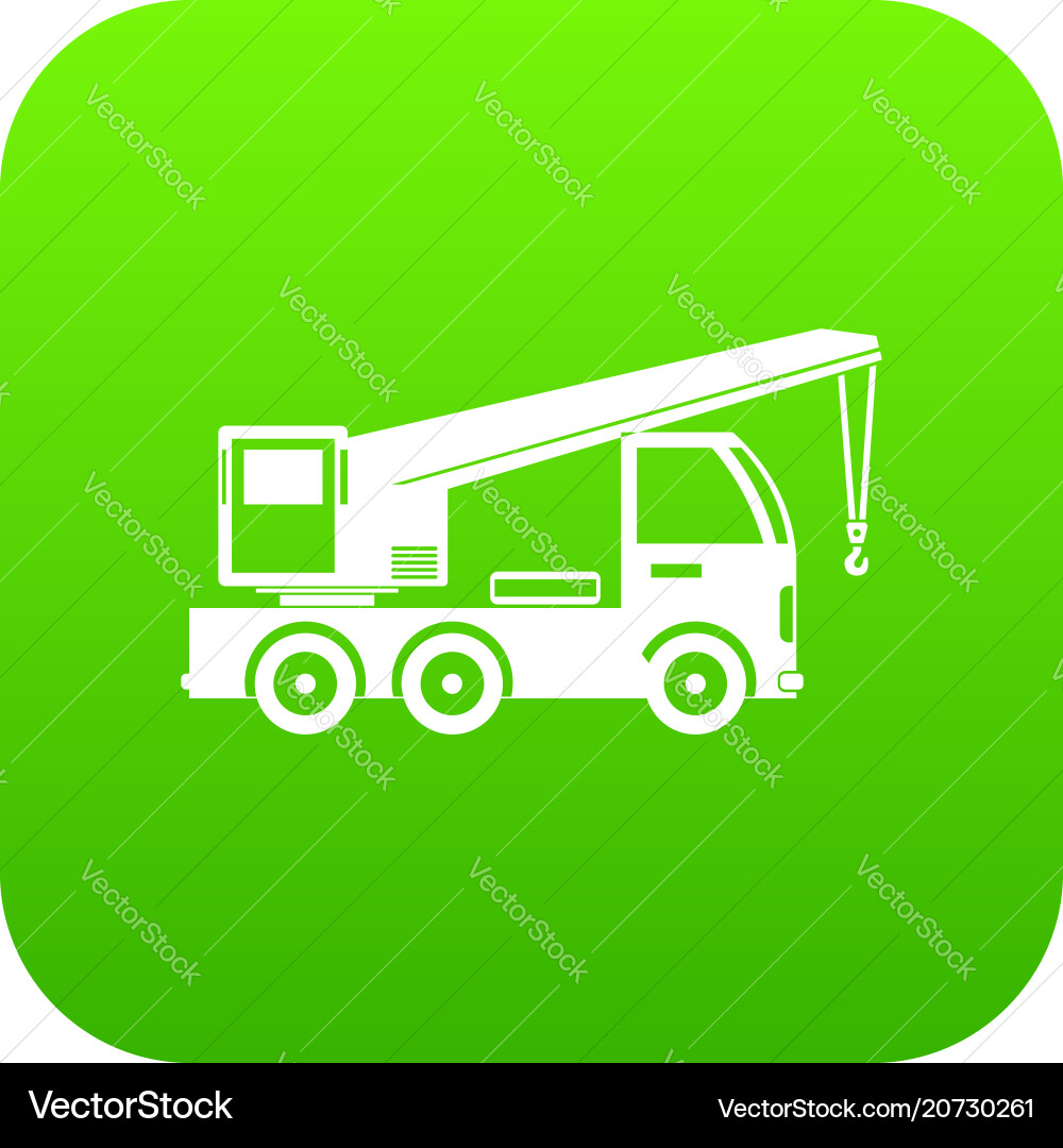 LKW Kran Ikone digital grün Lizenzfreies Vektorbild