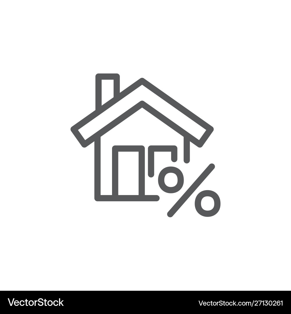 Mortgage line icon on white background Royalty Free Vector