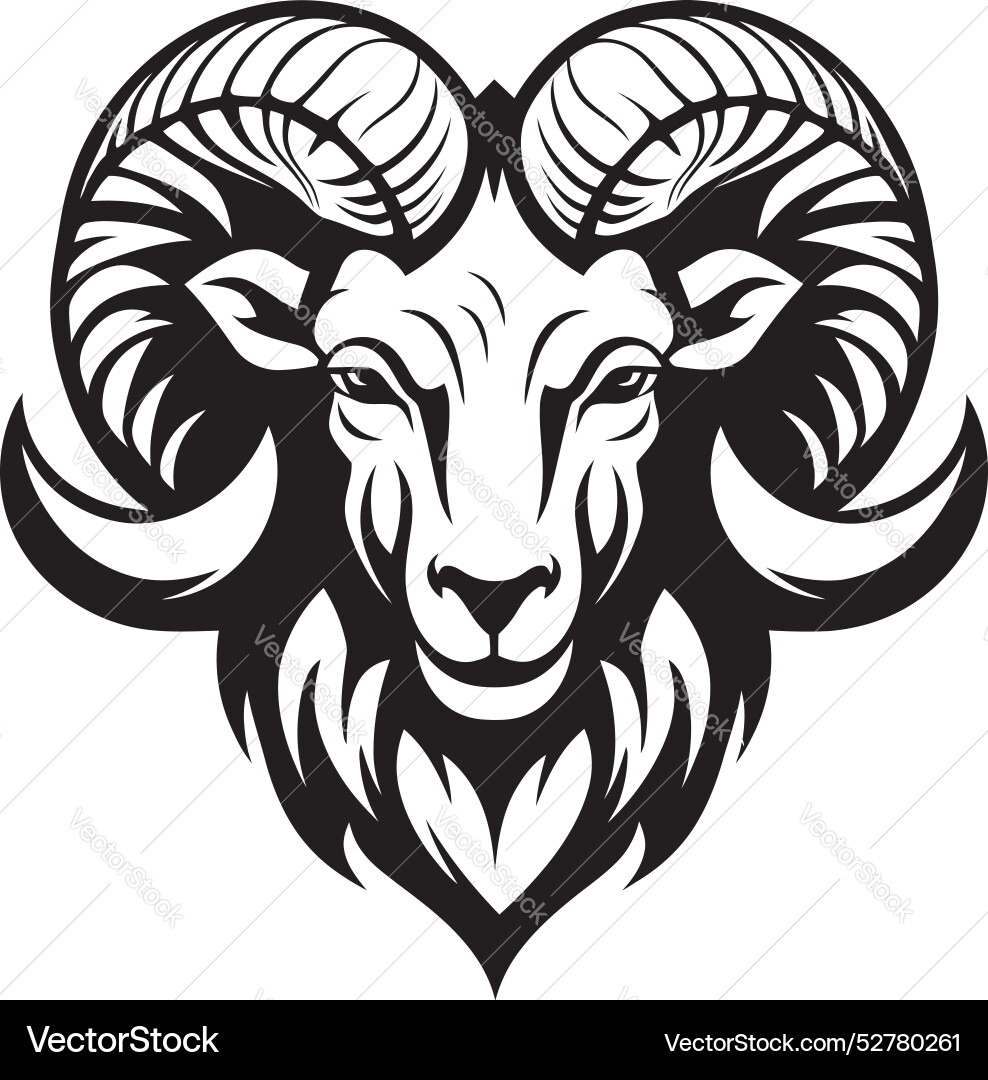 Old school ram vintage logo design with head Vector Image
