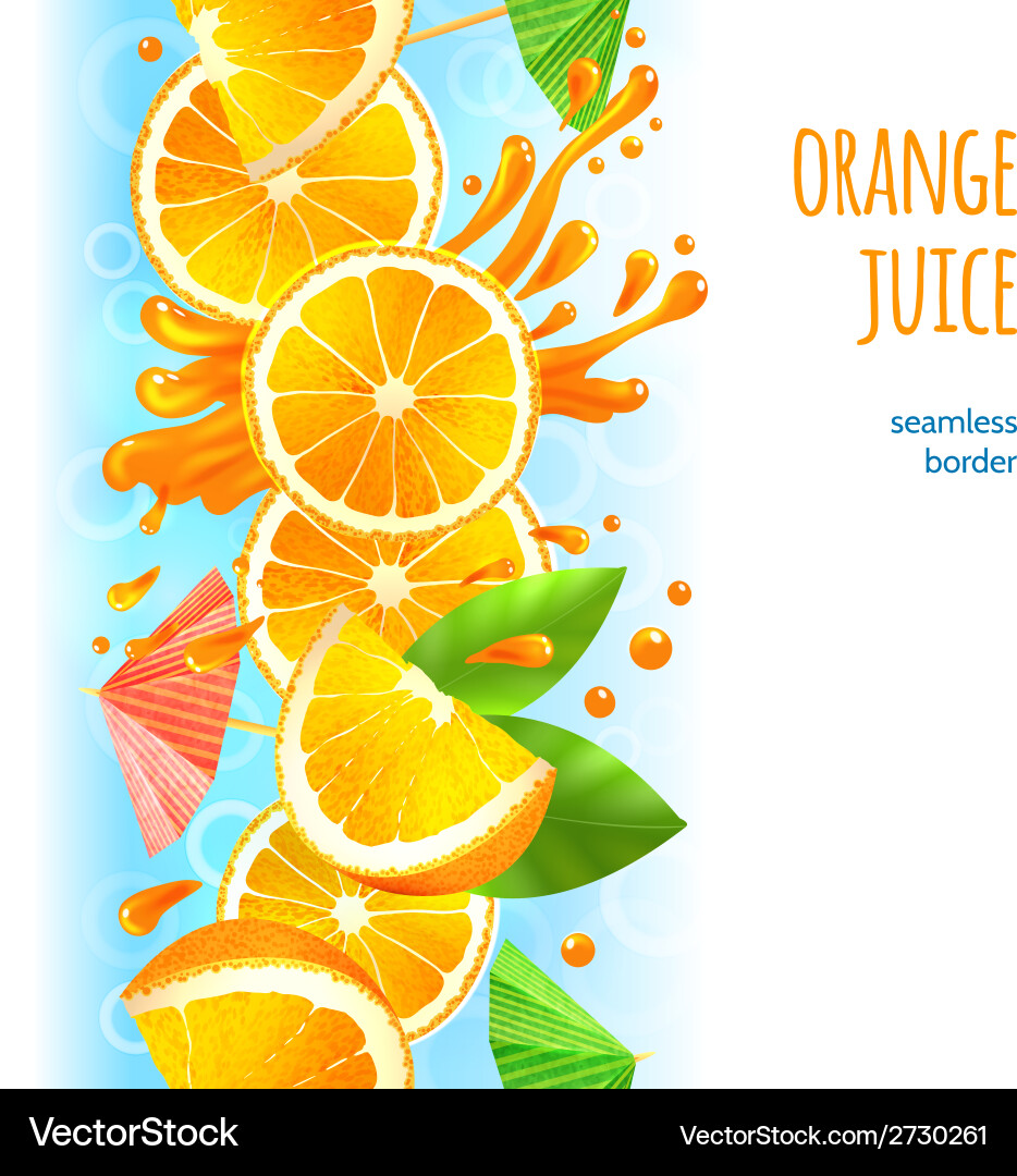 Orange juice border Royalty Free Vector Image - VectorStock