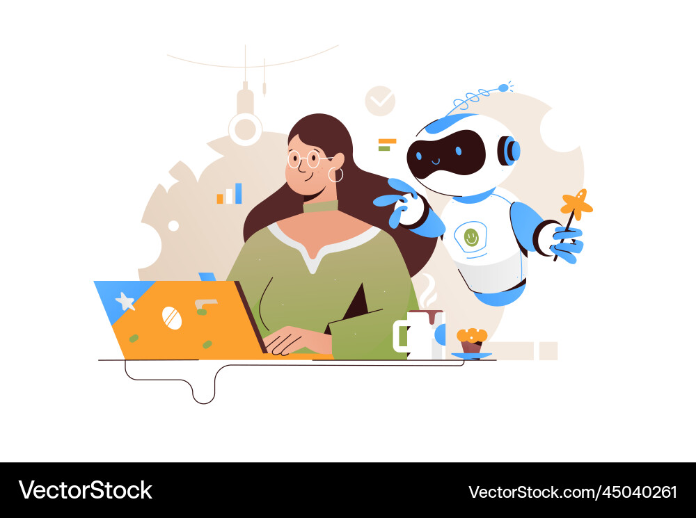 Personal robot for people assistance Royalty Free Vector