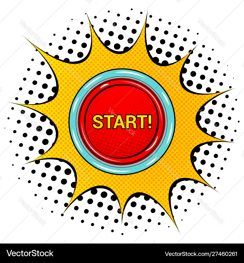 Red Start Button Concept Royalty Free Vector Image