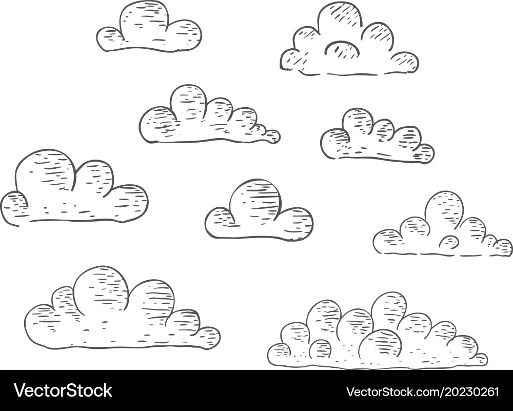 Vintage Cloud Sketch Royalty Free Vector Image
