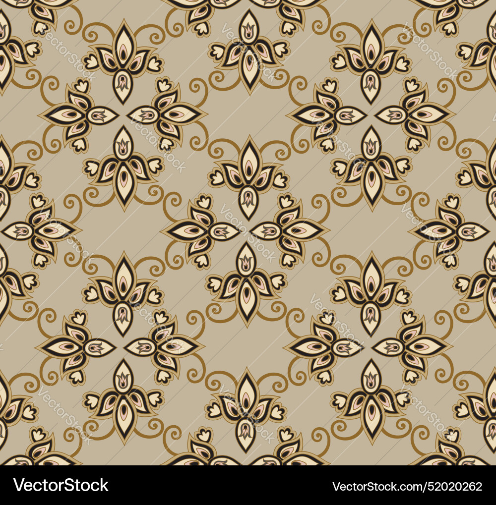 Arabesque floral seamless pattern flourish Vector Image