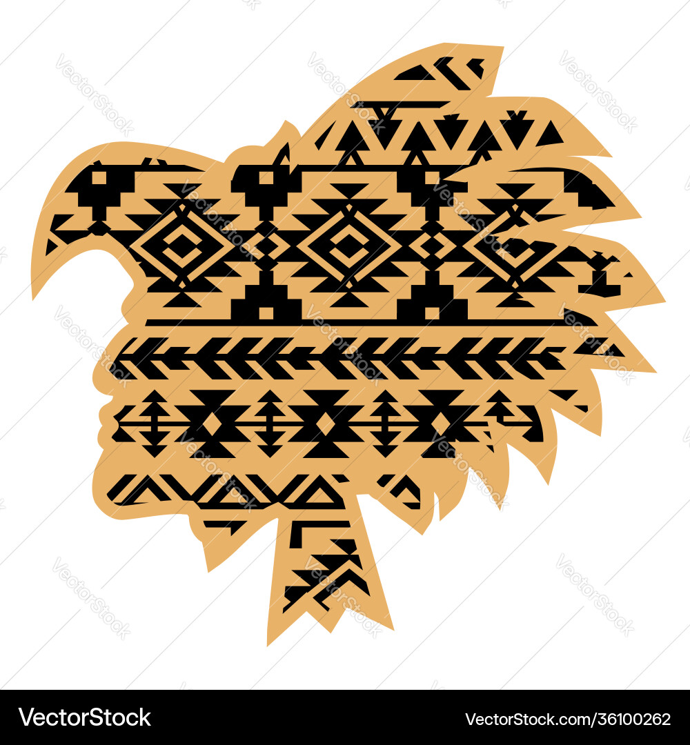 Aztec tribal warrior with southwest pattern Vector Image