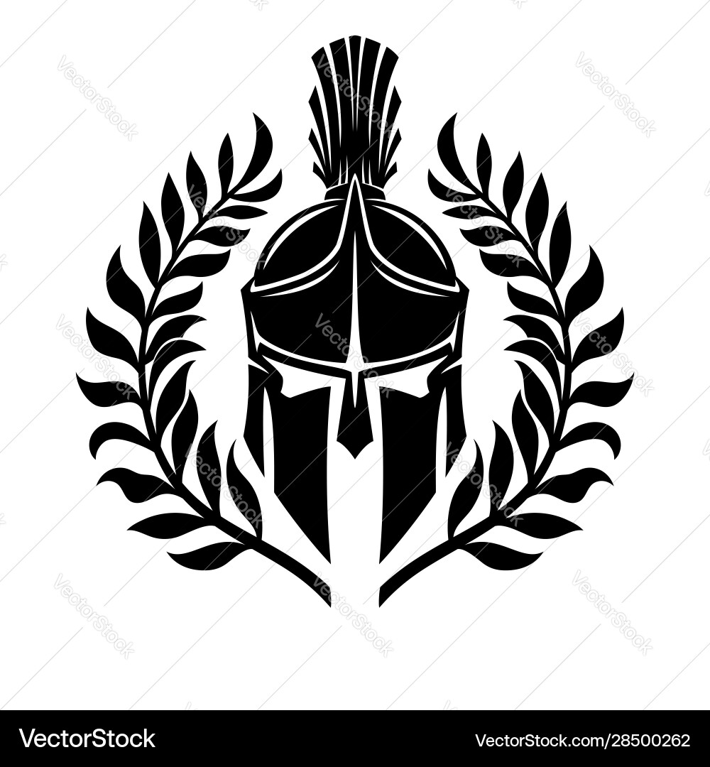 Black spartan helmet Royalty Free Vector Image