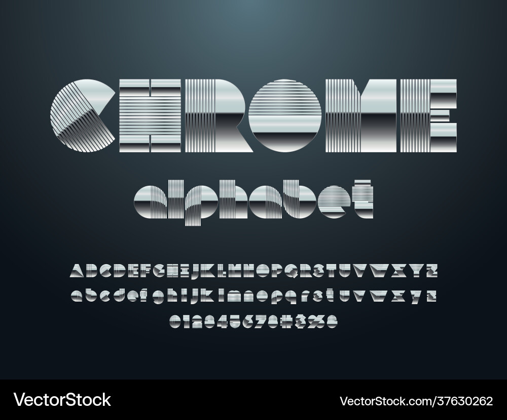 Chrome font Royalty Free Vector Image - VectorStock