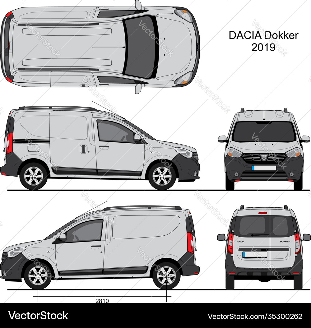 Dacia dokker cargo delivery van 2019 Royalty Free Vector