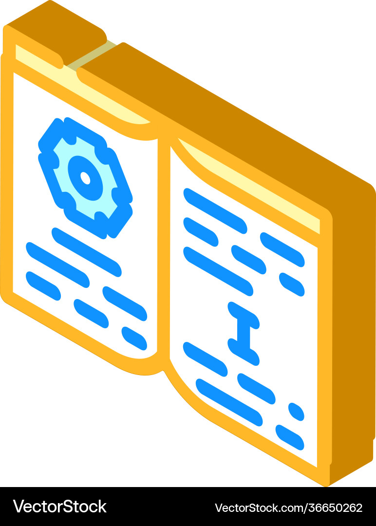 Educational textbook isometric icon Royalty Free Vector