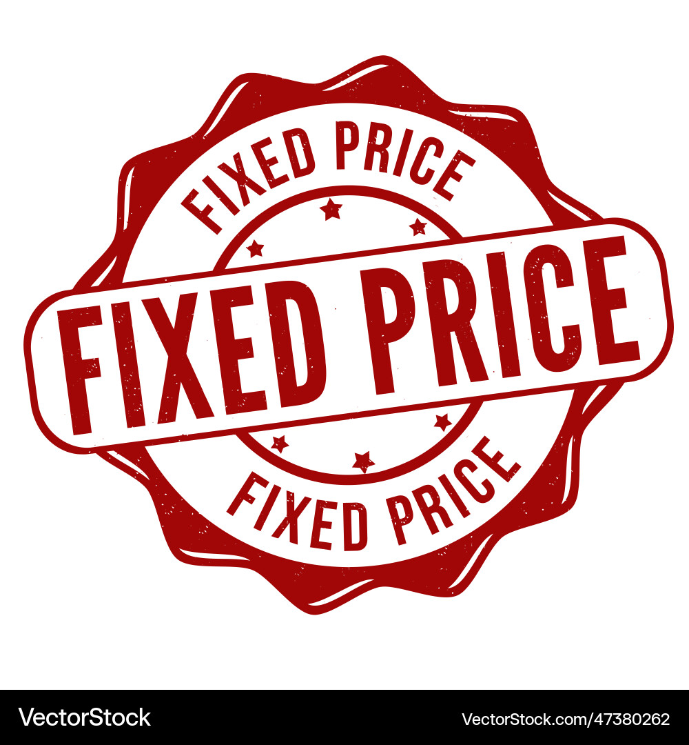 Fixed price grunge rubber stamp Royalty Free Vector Image
