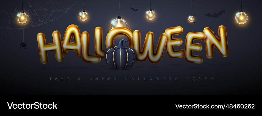 Halloween holiday background with 3d letters Vector Image